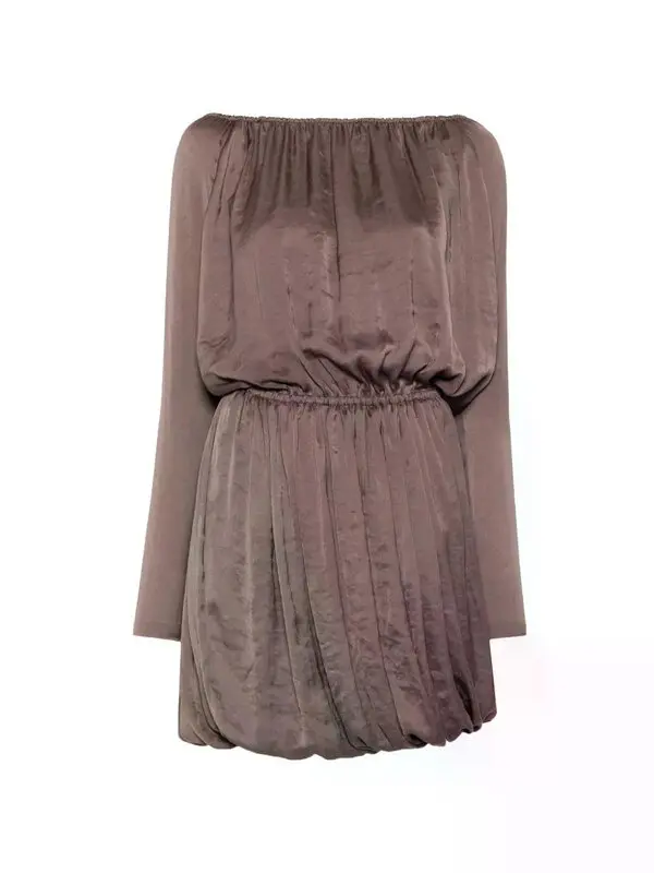 Saint Laurent Elasticated Long-sleeve Midi Dress