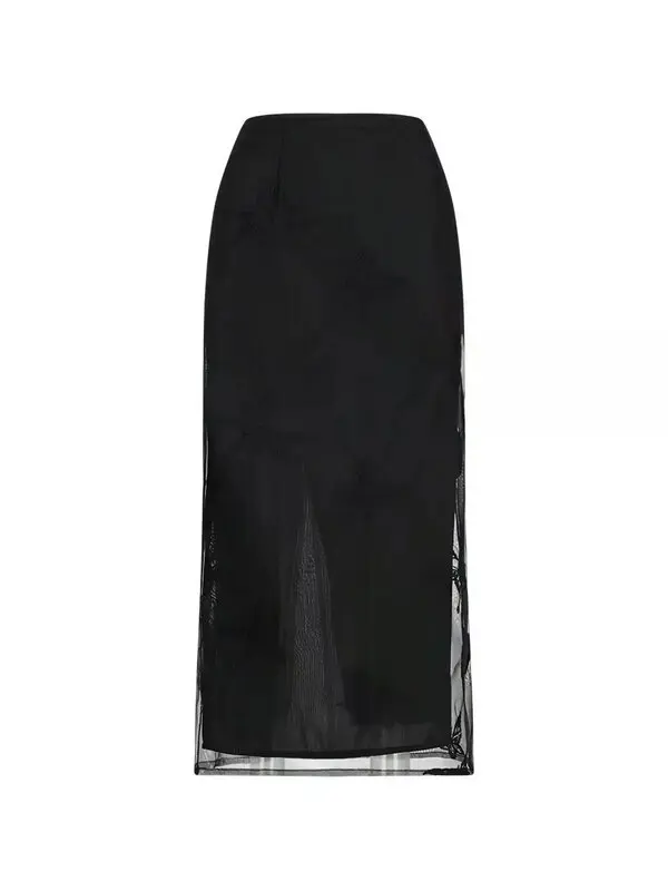 Blumarine Butterfly Embroidered Midi Skirt - Black