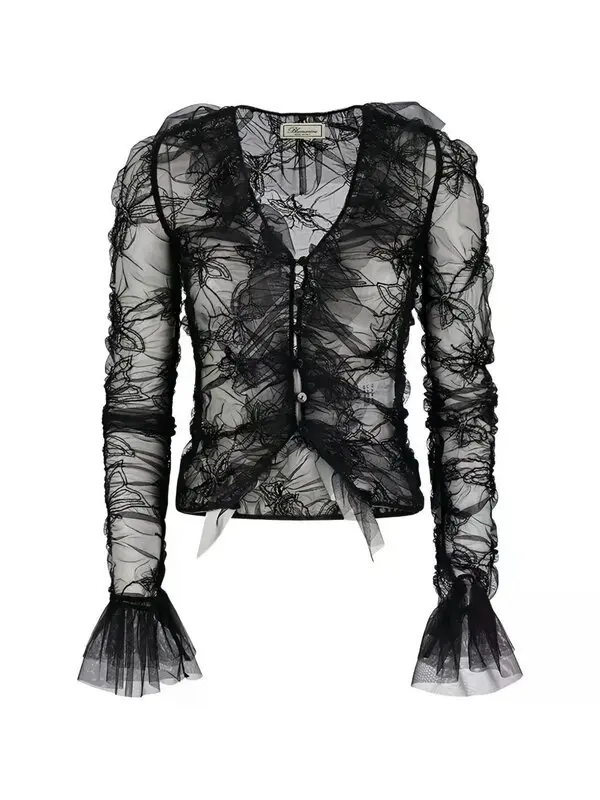 Blumarine Ruffled Net Blouse