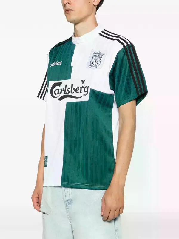 Adidas Liverpool Fc Three-stripe Panelled T-shirt - Green