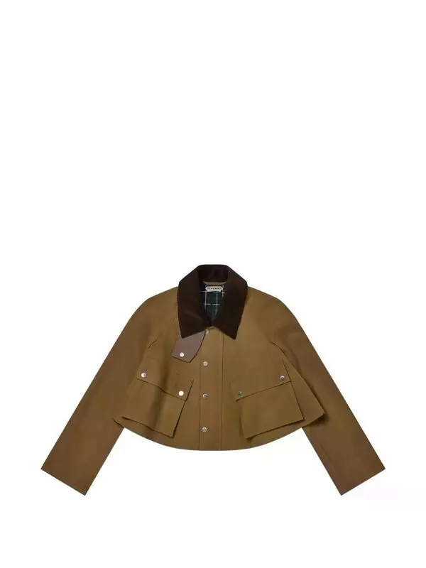 JW Anderson Corduroy Collar Cropped Jacket - Green