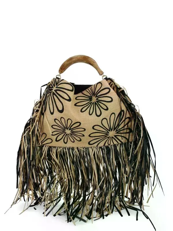 Farm Rio Floral Fringe Tote Bag