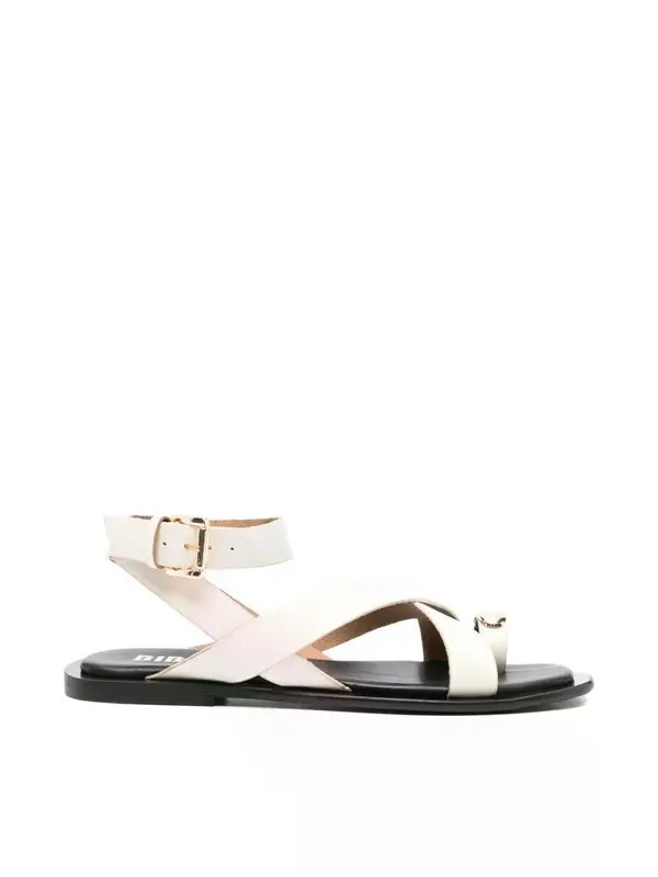 BIBI LOU Flat Buckle Strap Sandals - White