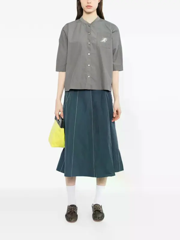 AGNES B. Crystal-embellished Logo Shirt