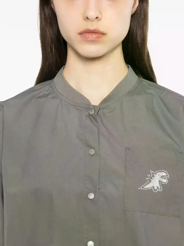 AGNES B. Crystal-embellished Logo Shirt