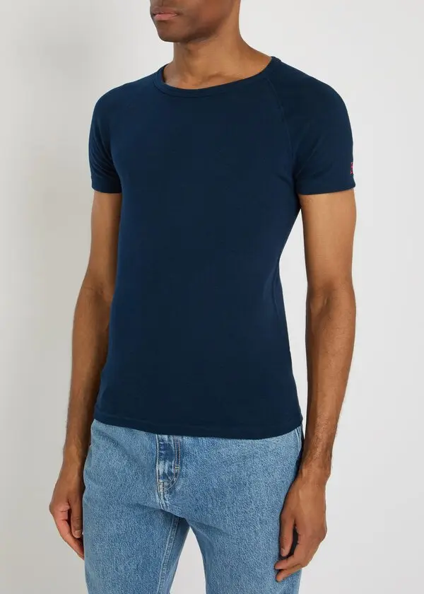 STRETCH FRAISE Ribbed Stretch-cotton T-shirt