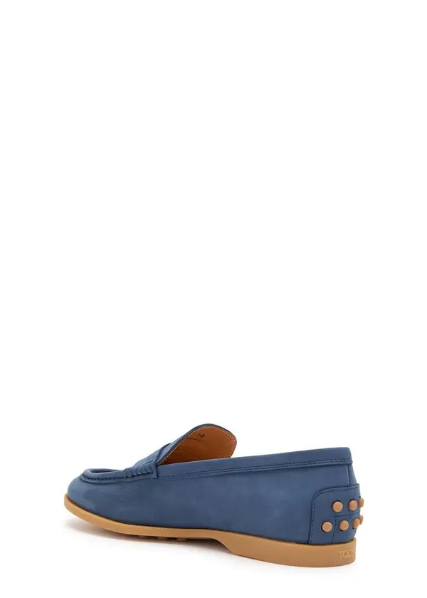 TOD'S Gomma Leggero Nubuck Loafers - Blue