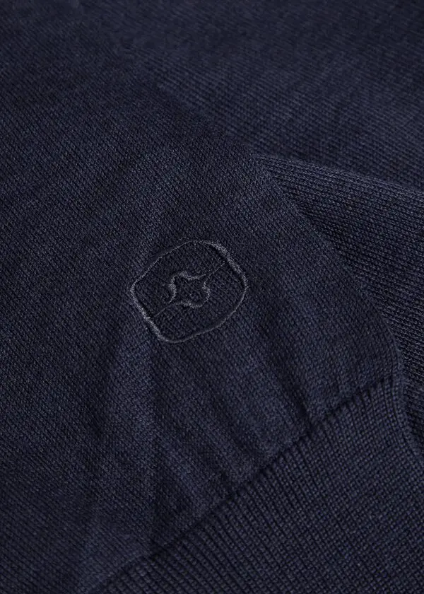 RÙADH The Oscar V-neck Wool Jumper - Navy