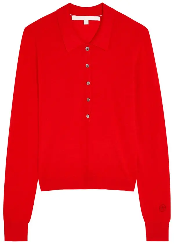 RÙADH Wool Polo Top - Red