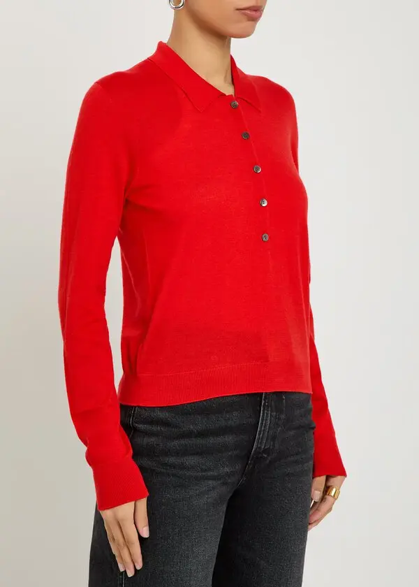 RÙADH Wool Polo Top - Red