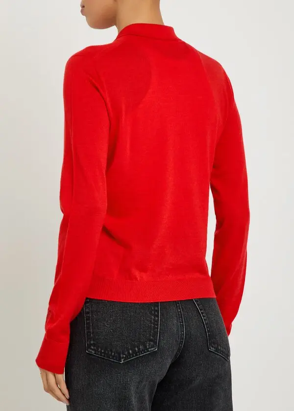 RÙADH Wool Polo Top - Red