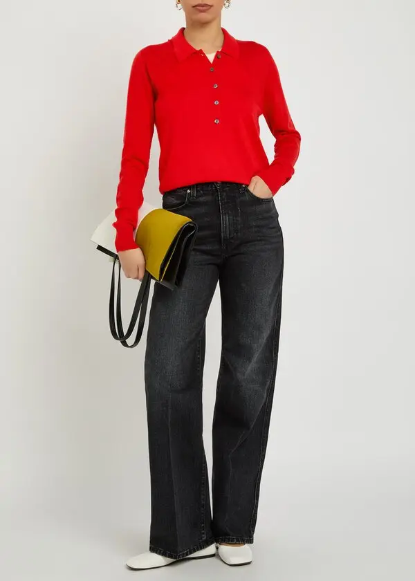 RÙADH Wool Polo Top - Red