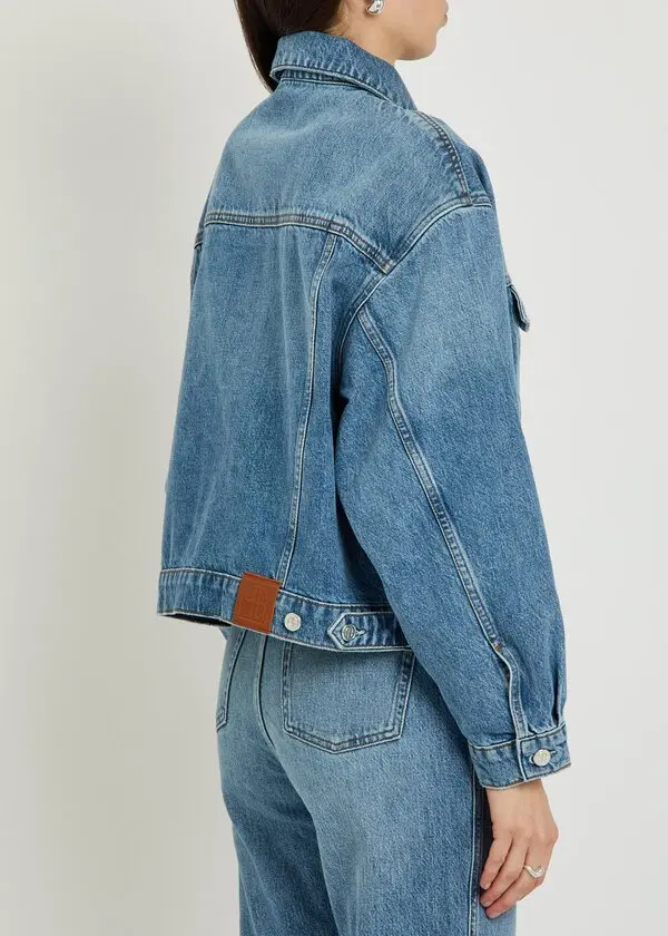 ANINE BING Quincy Panelled Denim Jacket - Blue