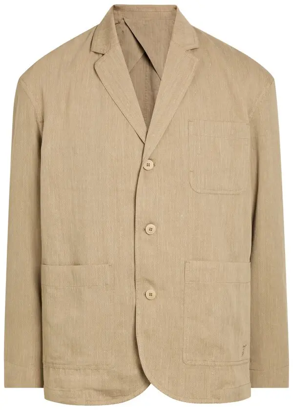 Jacquemus La Veste Pastro Striped Linen Jacket - Beige
