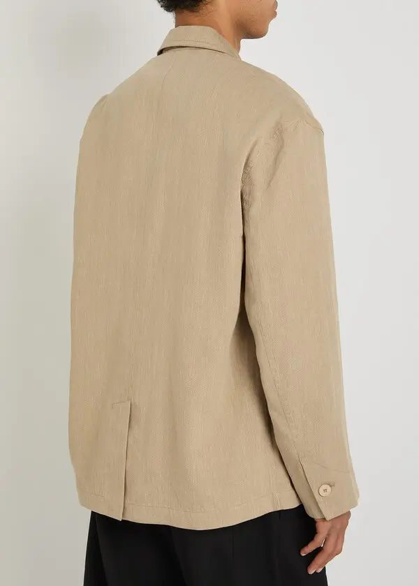 Jacquemus La Veste Pastro Striped Linen Jacket - Beige