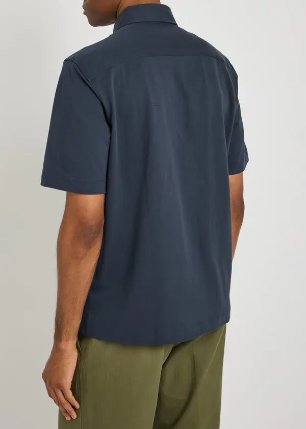 Fred Perry Logo-embroidered Piqué Cotton Shirt - Navy