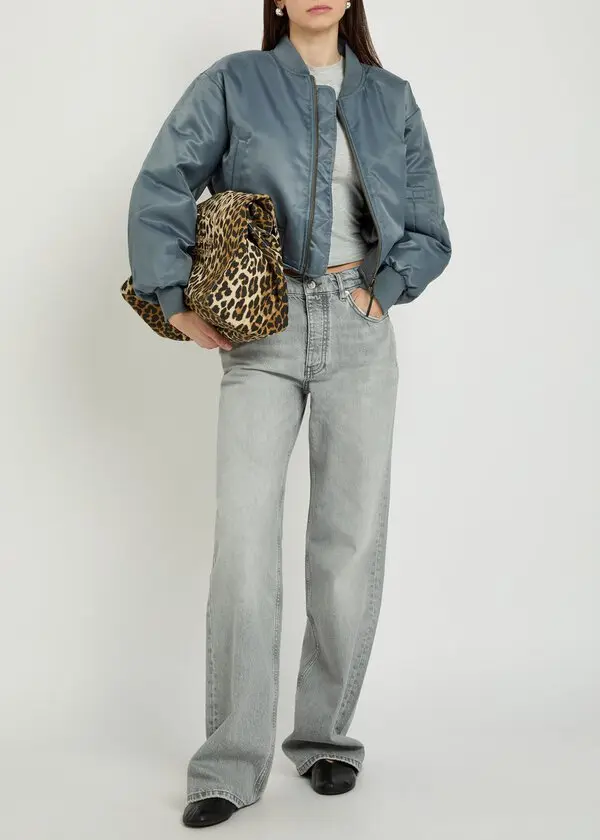 ANINE BING Leon Padded Bomber Jacket - Dark Grey