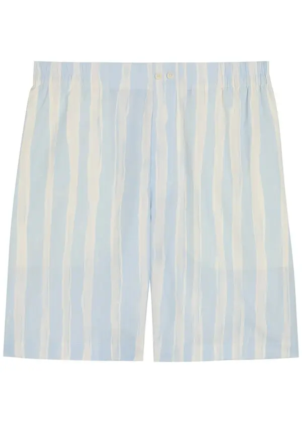 Jacquemus Striped Cotton-poplin Shorts - Multicoloured 1