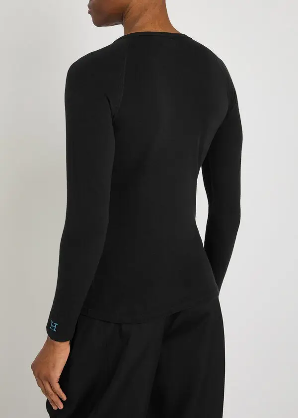 STRETCH FRAISE Ribbed Stretch-cotton T-shirt