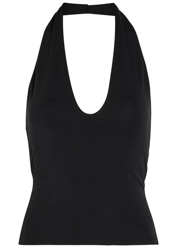 SKIMS Halterneck Stretch-modal Top - Black
