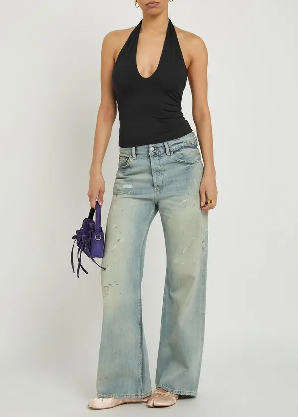 SKIMS Halterneck Stretch-modal Top - Black
