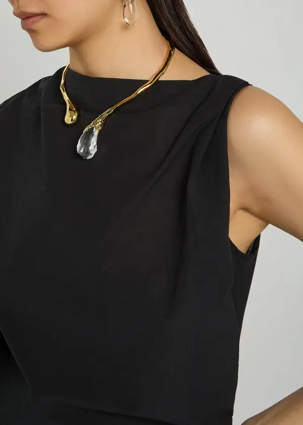 Alexis Bittar Liquid Lucite 14kt-plated Necklace