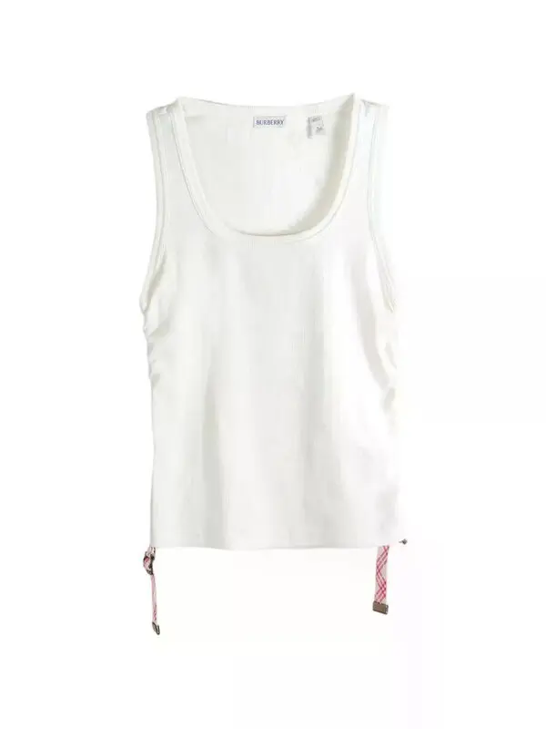 Burberry Tie-detail Ribbed Tank Top - White