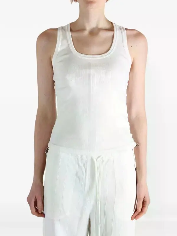 Burberry Tie-detail Ribbed Tank Top - White