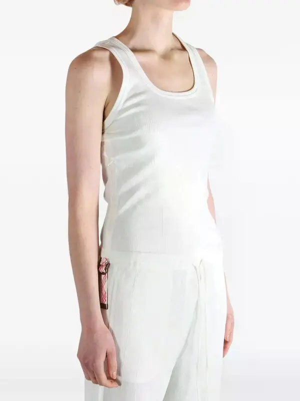 Burberry Tie-detail Ribbed Tank Top - White