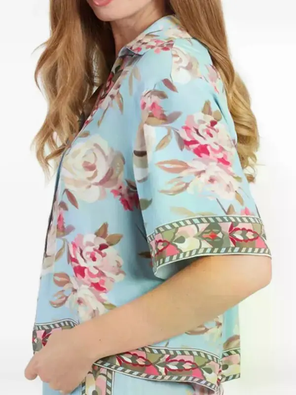 Derhy Floral-print Buttoned Shirt