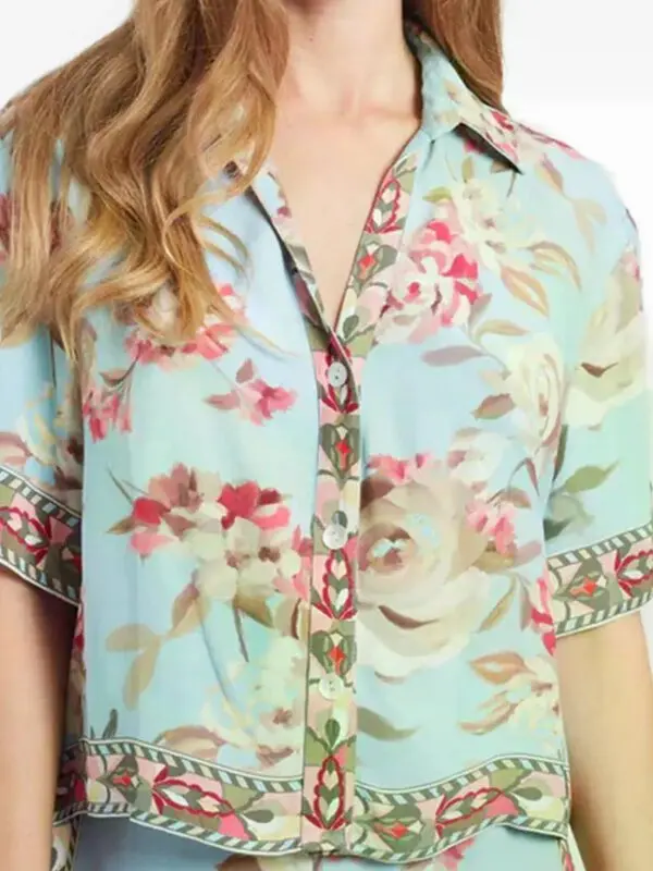 Derhy Floral-print Buttoned Shirt