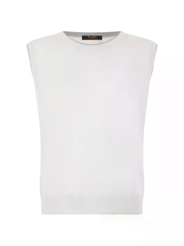 MOORER Sleeveless Vest - White