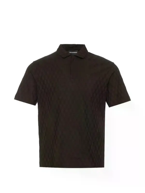 Emporio Armani Textured Polo Shirt - Brown