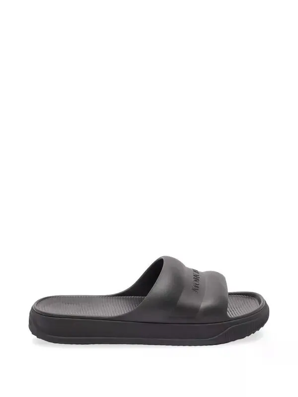 Moncler Altive Embossed Logo Slides - Black