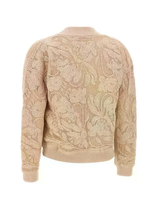 KANGRA Floral Embroidered Bomber Jacket - Neutrals