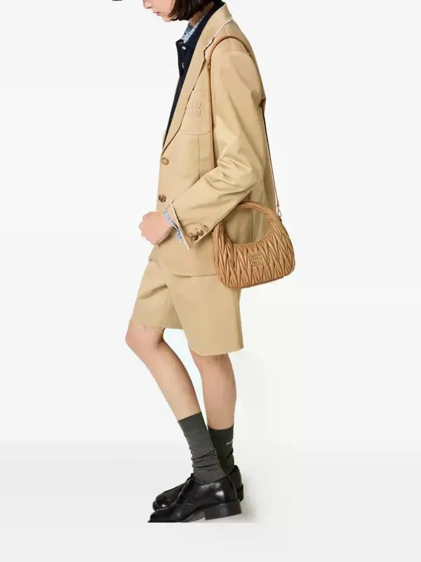 Miu Miu Wander Matelassé Nappa Leather Bag - Neutrals