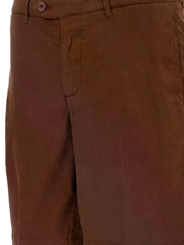 TELA GENOVA Belt-loops Linen Shorts