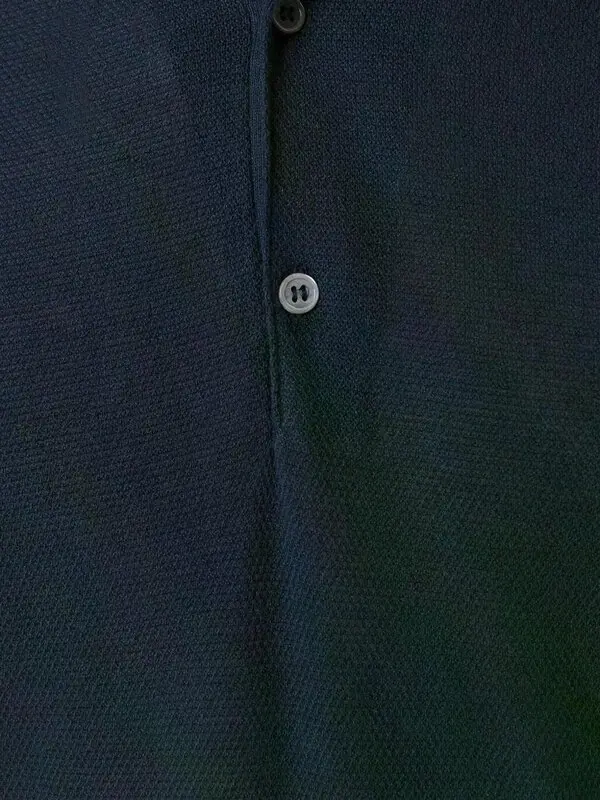 John Smedley Button Polo Shirt - Blue