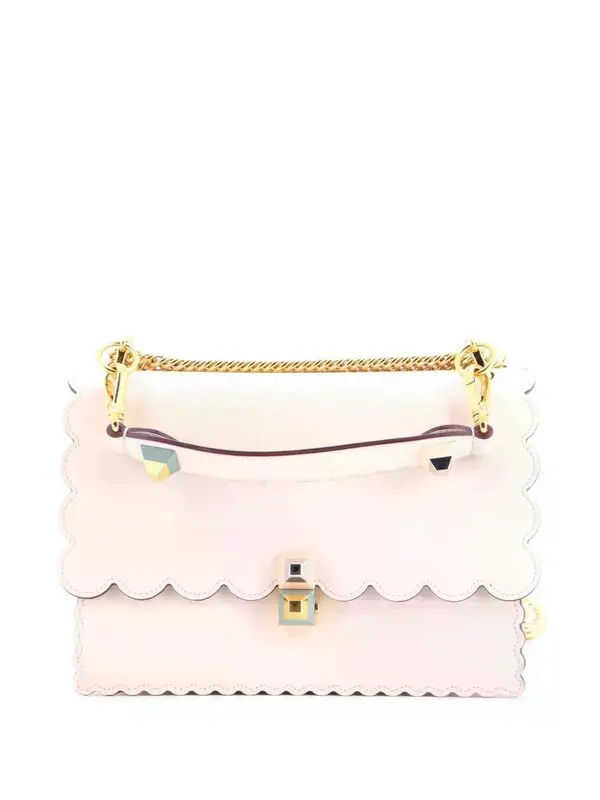 Fendi Kan I Medium Leather Shoulder Bag - Neutrals