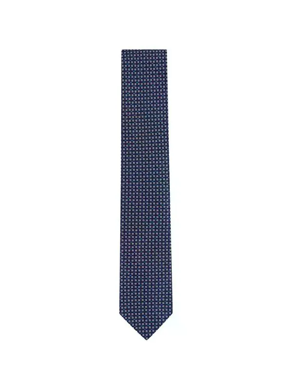Canali Patterned Neck Tie - Blue