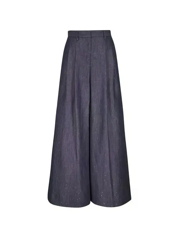 TWP Avery Embellished Palazzo Pants - Blue