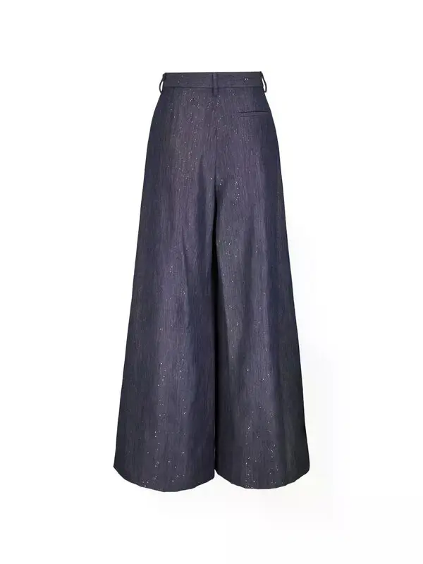 TWP Avery Embellished Palazzo Pants - Blue