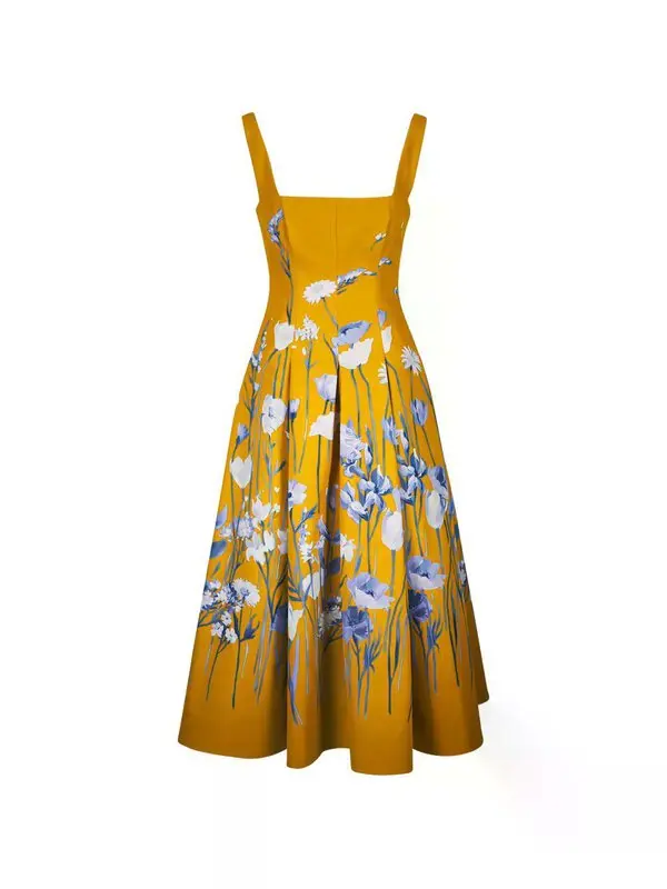 Lela Rose Floral-print Midi Dress