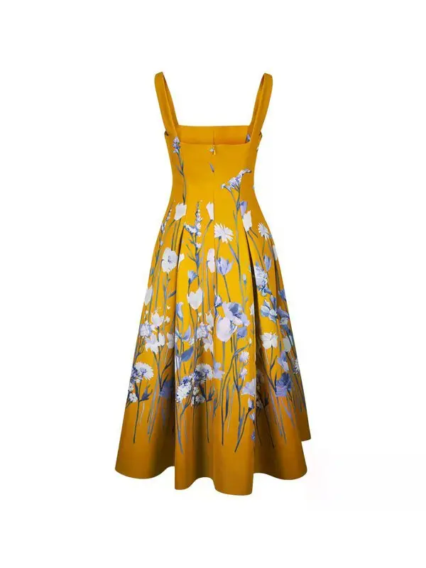 Lela Rose Floral-print Midi Dress
