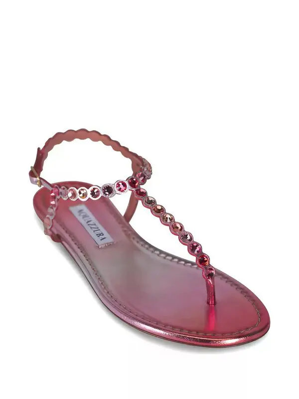 AQUAZZURA Tequila Beaded Leather Sandals
