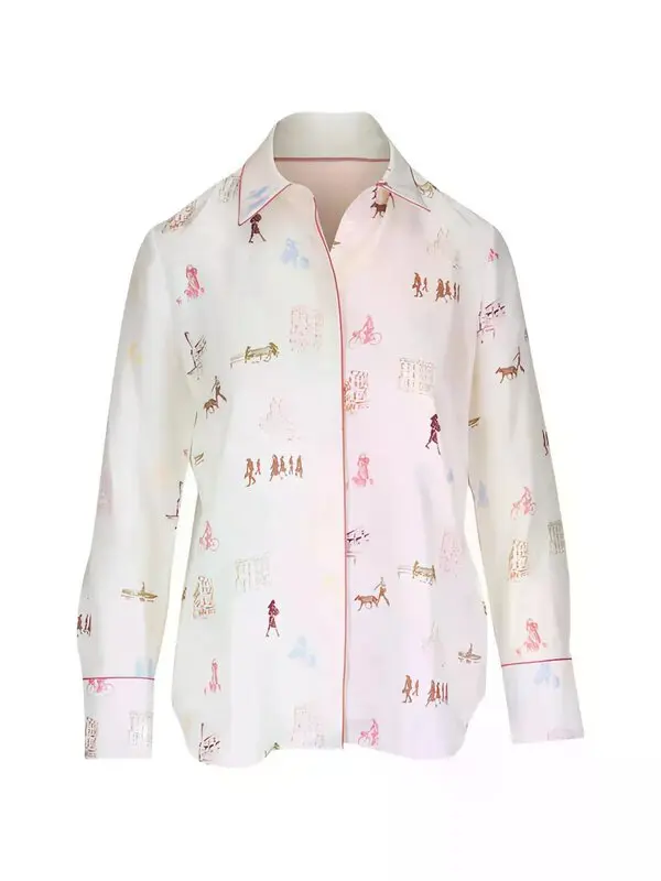 Lafayette 148 New York Printed Twill Blouse