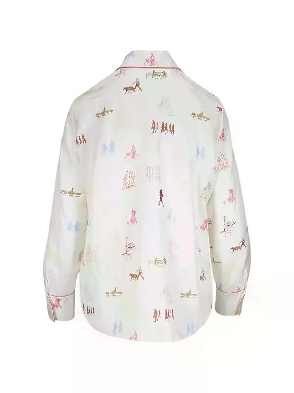 Lafayette 148 New York Printed Twill Blouse