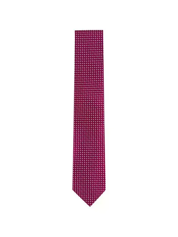 Canali Patterned Neck Tie - Red