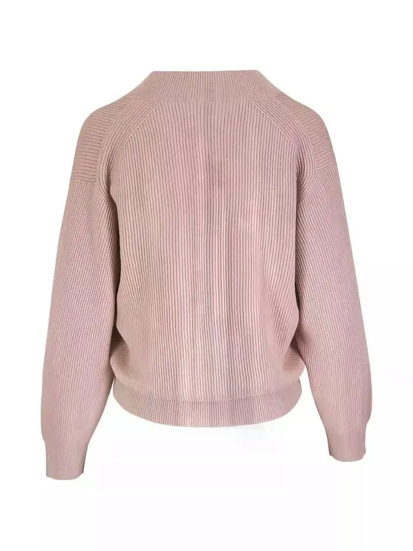 Brunello Cucinelli V-neck Ribbed Sweater - Pink