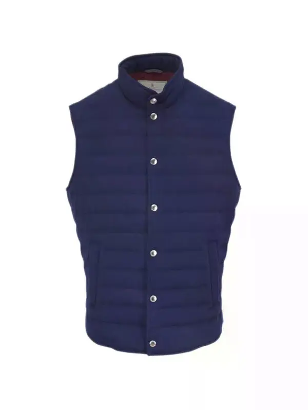 Brunello Cucinelli Buttoned Quilted Waistcoat - Blue